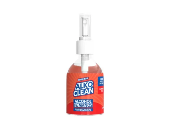 Alcohol Antibacterial | 120mL | Spray | Sello Azul | Prodemaq